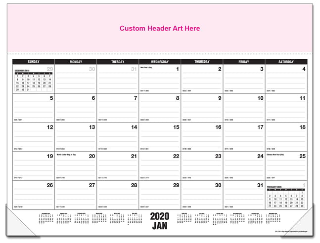 Desk Pad Calendar Grids